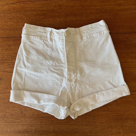 Jesse Kamm | Shorts | Jesse Kamm White Canvas Cotton High Waisted ...
